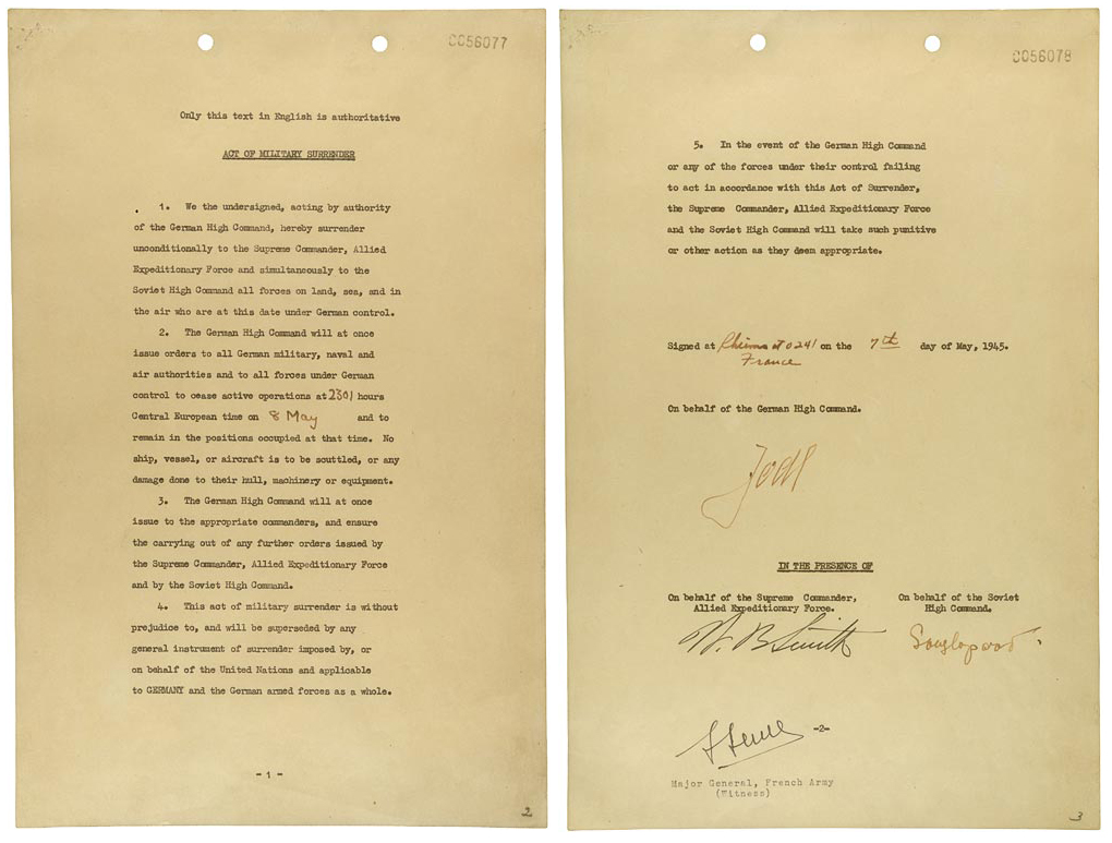 80th Anniversary of the German Surrender